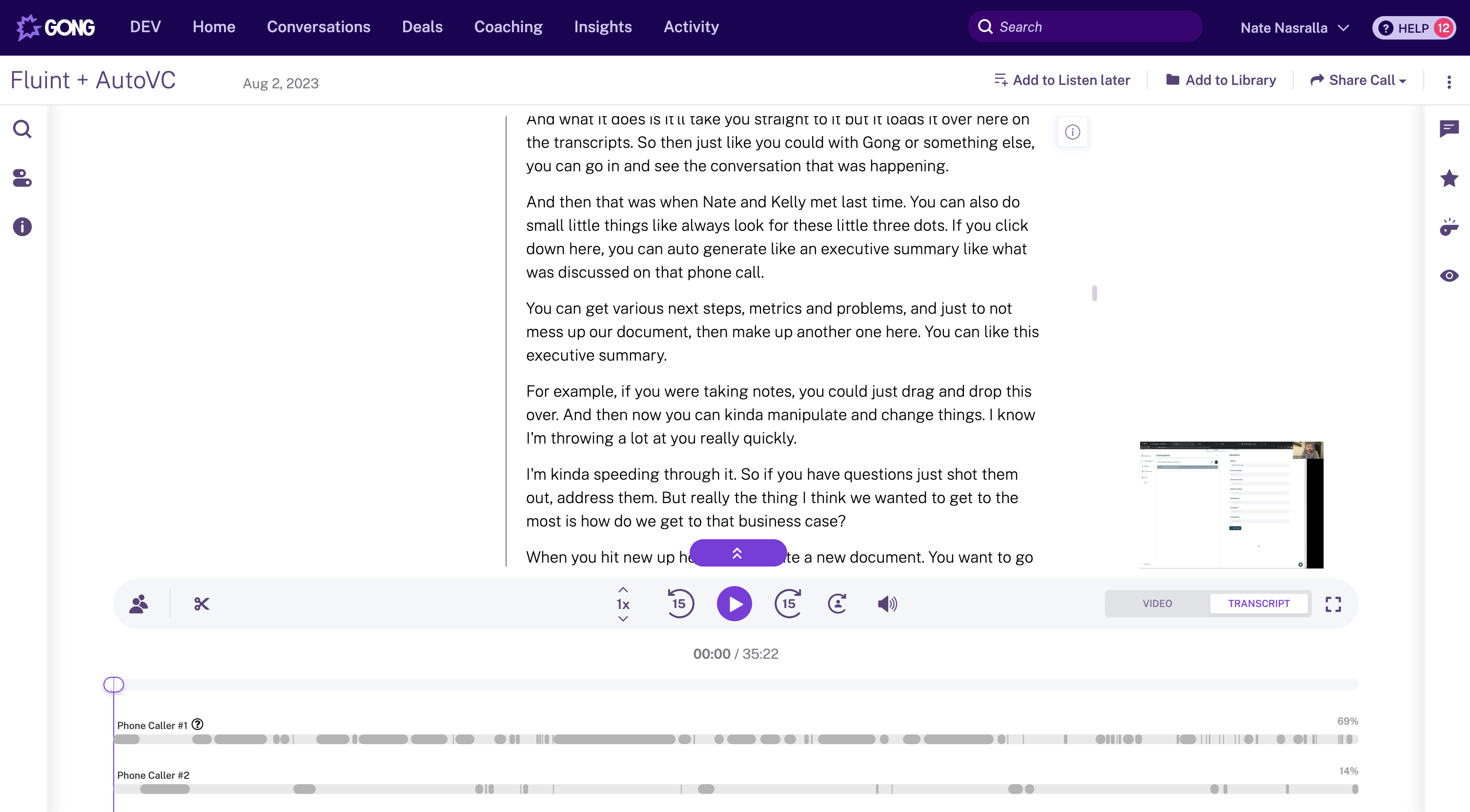 Fluint x Gong Integration